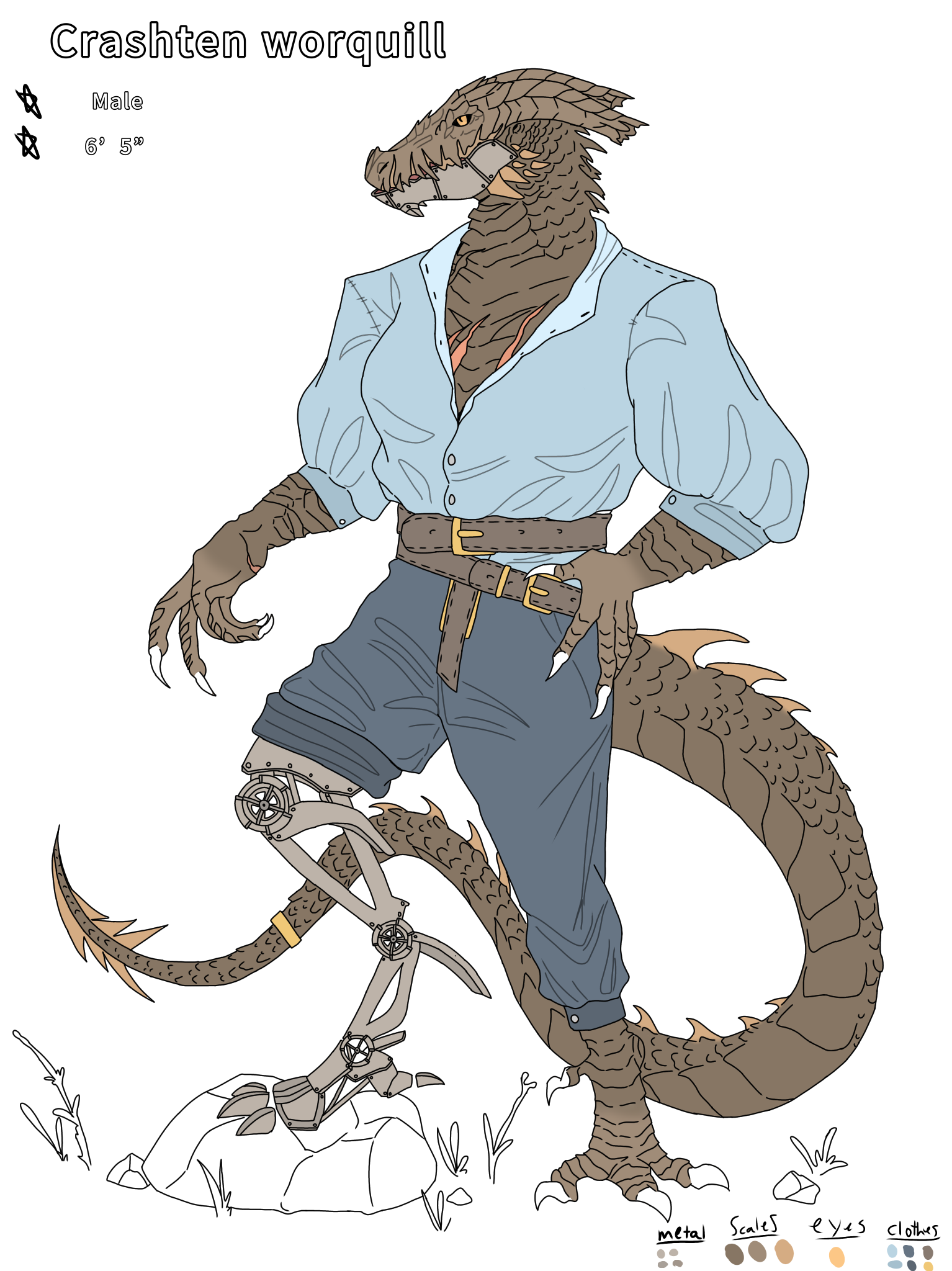 Crashten worquill dragonborn oc - ibisPaint