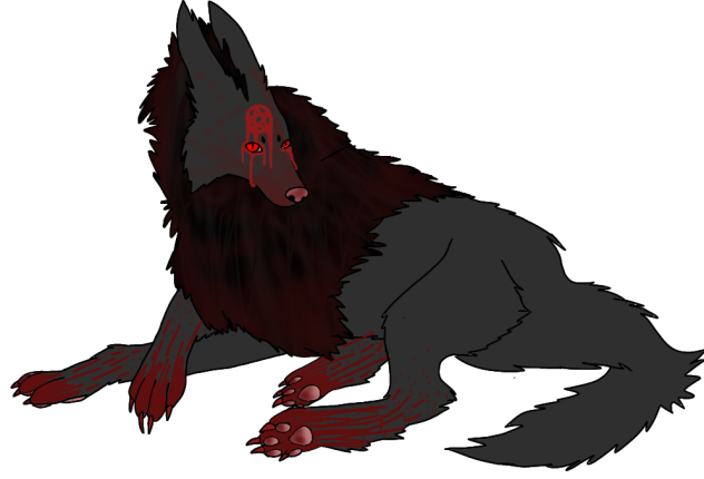 Demon werewolf Oc wolf form - ibisPaint