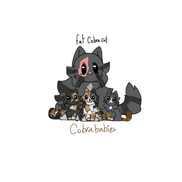 fat cobra cat with fat cobra cat babies - ibisPaint