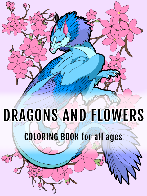 Dragons And Flowers Book Cover - ibisPaint