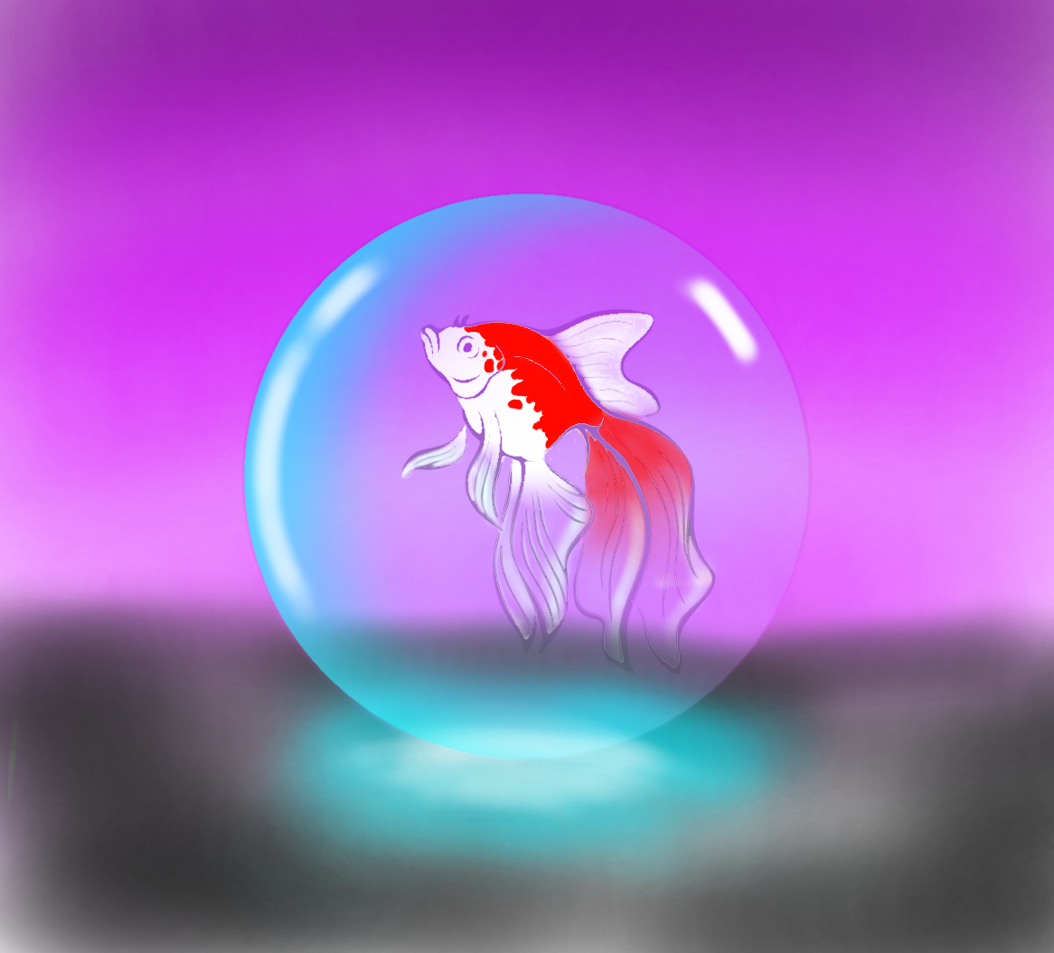 Goldfish in bubble - ibisPaint
