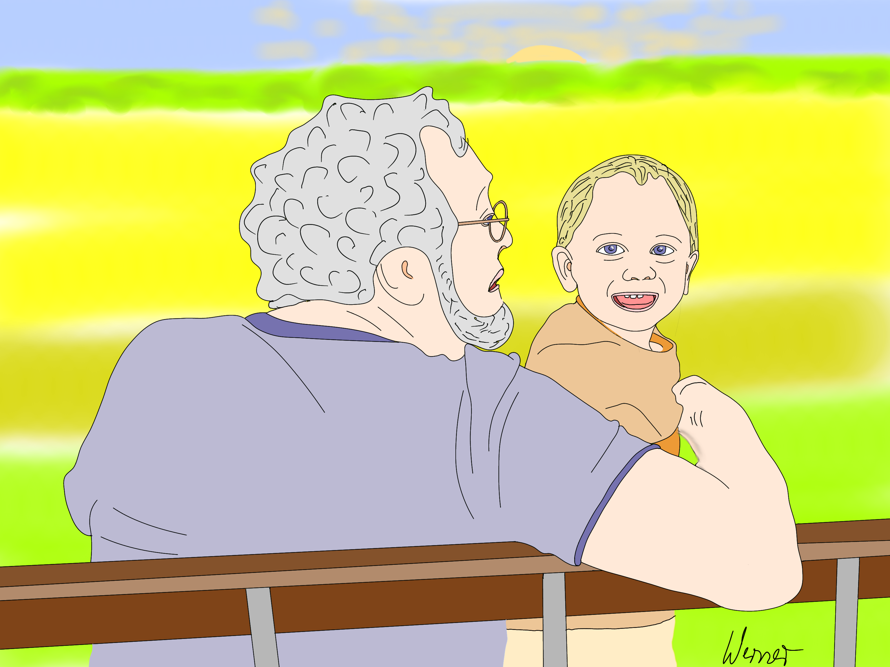 Opa mit Finn - ibisPaint