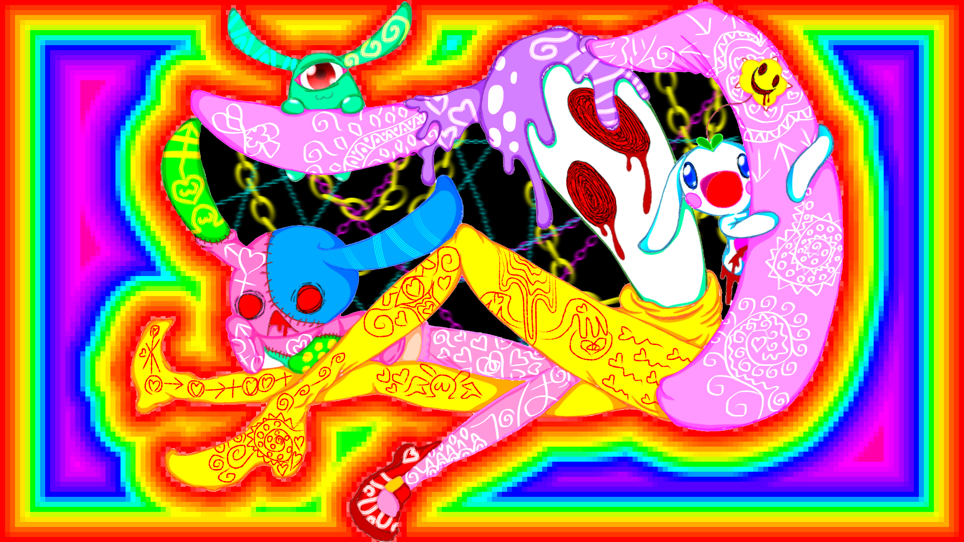 Psychedelic Rabbits - ibisPaint