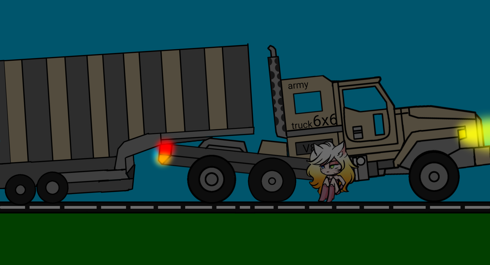 truck 6x6 crash - ibisPaint