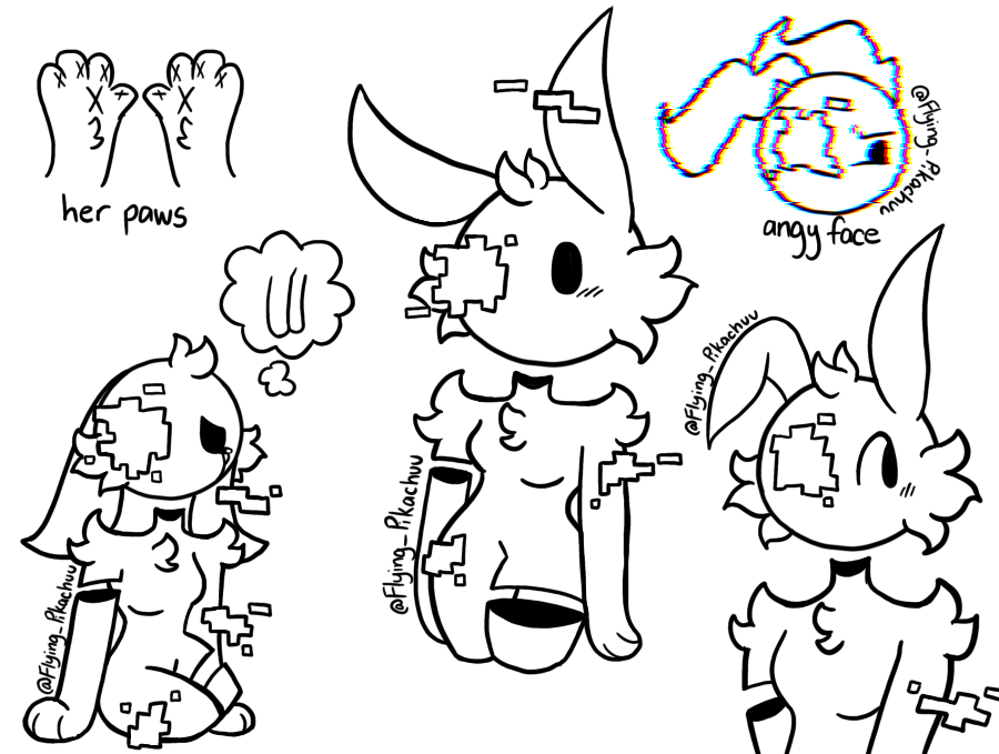 Glitchy Bunny doodles - ibisPaint