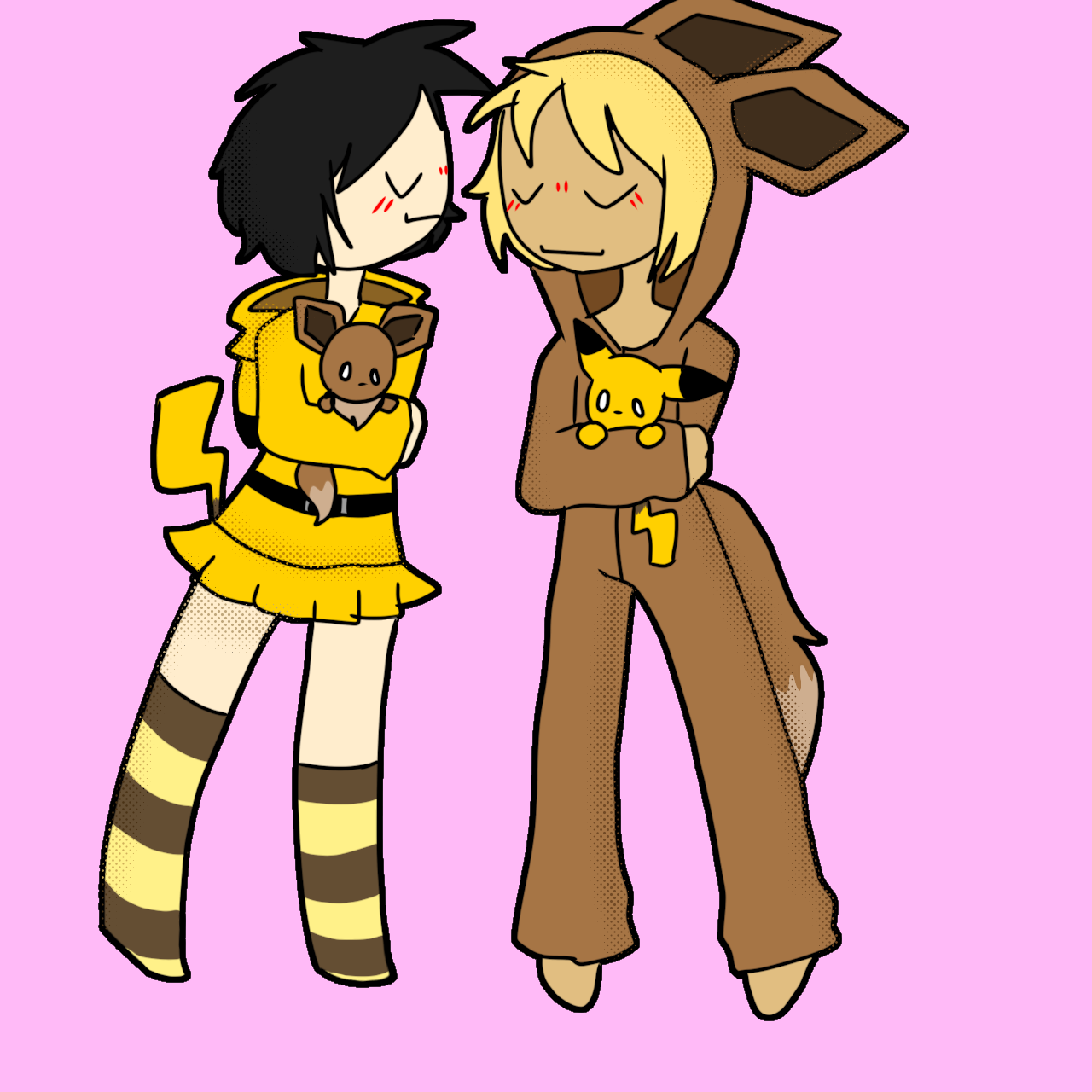 eevee and pikachu - ibisPaint