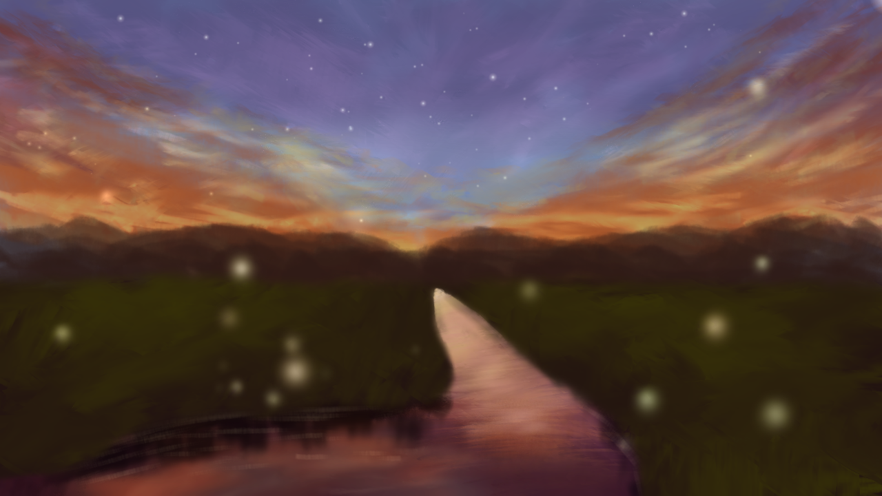 sunset river firefly - ibisPaint