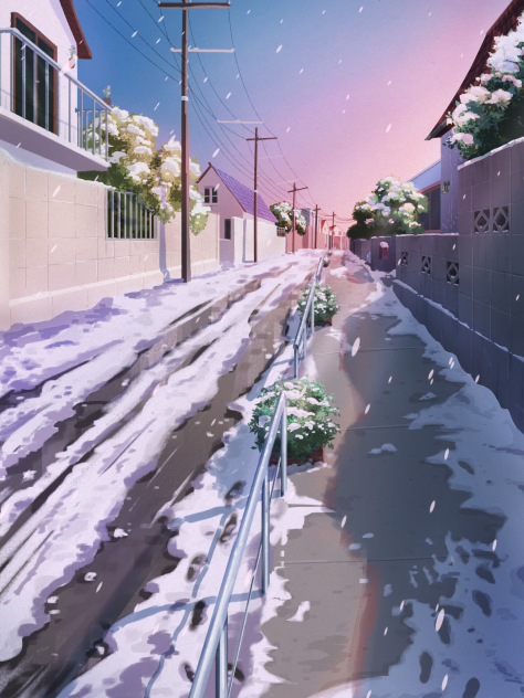 winter sunset 🌆 - ibisPaint