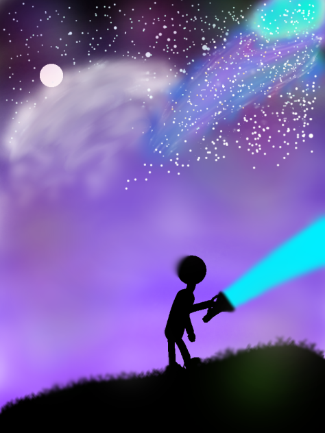 Searching something in dark Night - ibisPaint