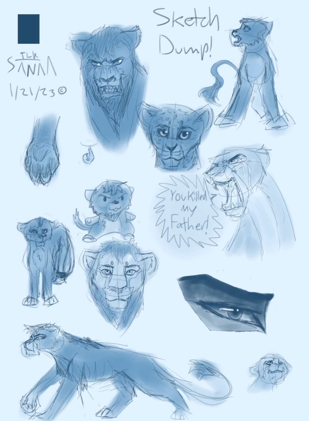 lion sketch dump - ibisPaint