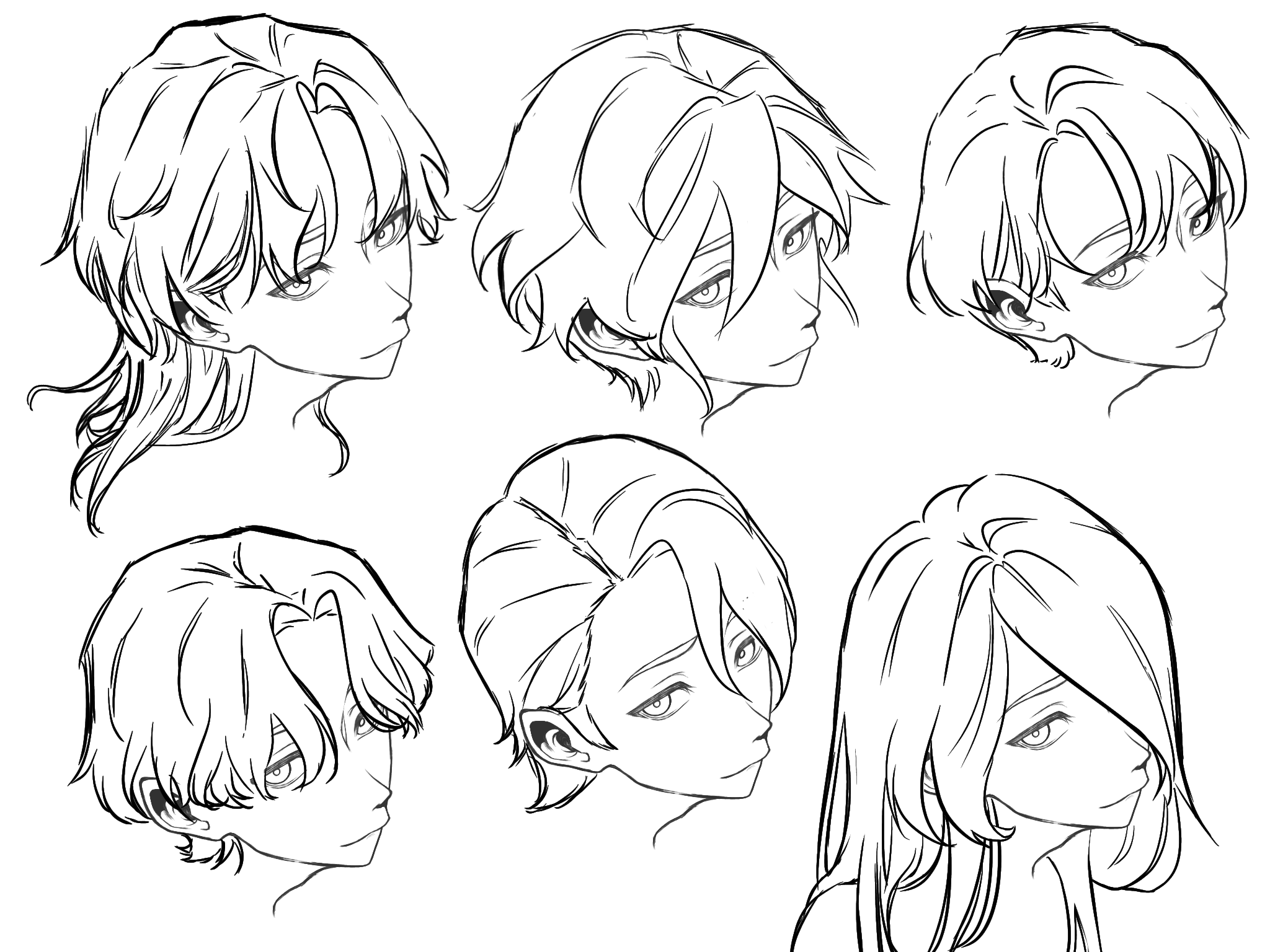 Hairstyles Outlines - ibisPaint