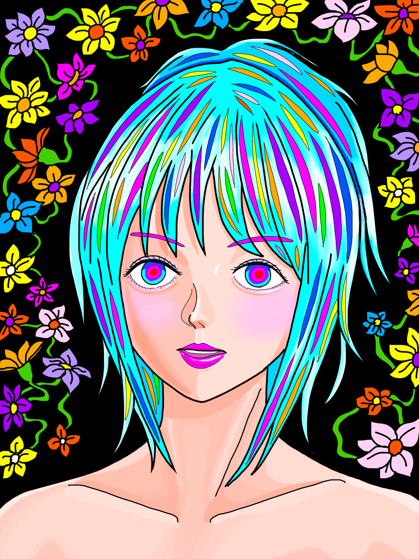 Psychedelic girl - ibisPaint