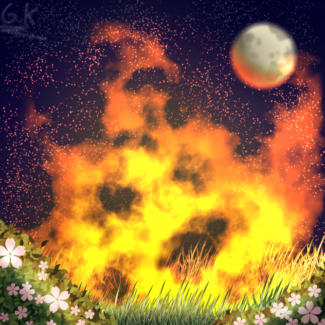 night fire bg - ibisPaint