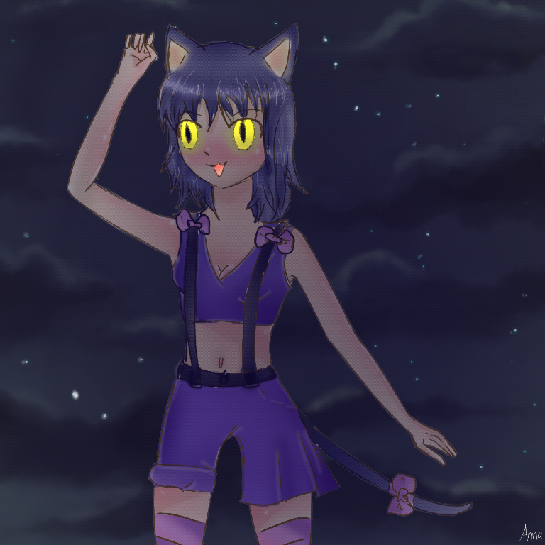 Straying Night Cat - ibisPaint