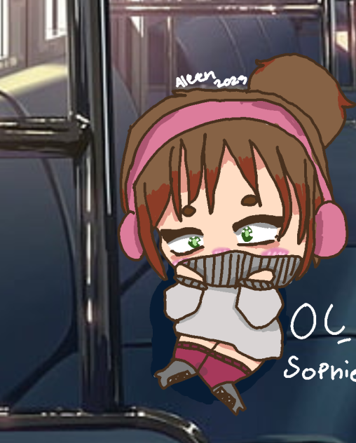 Girl on train - ibisPaint