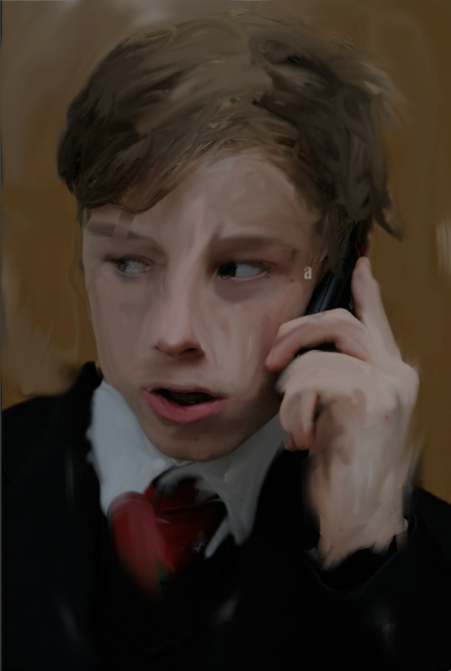 boy school uniform mouthopen and tie - ibisPaint