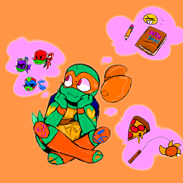 Thinking About Things He Loved!!🧡🐢 - ibisPaint