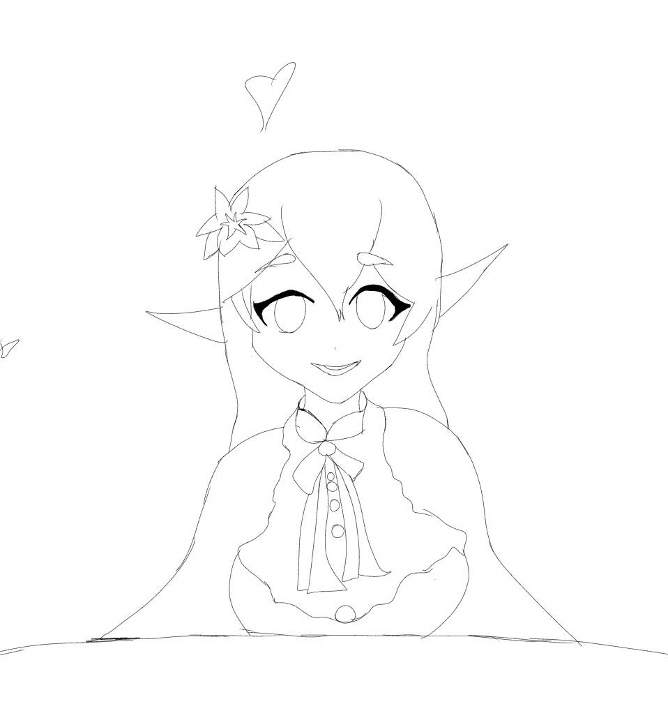 elf line art - ibisPaint