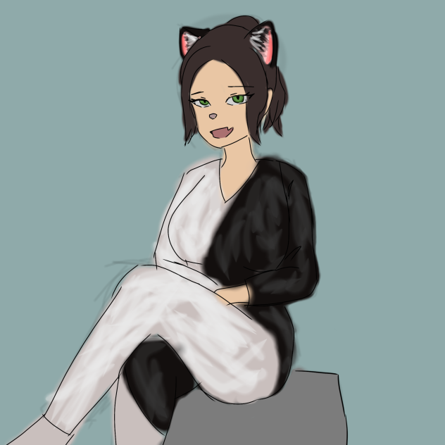 a cat irl into human - ibisPaint