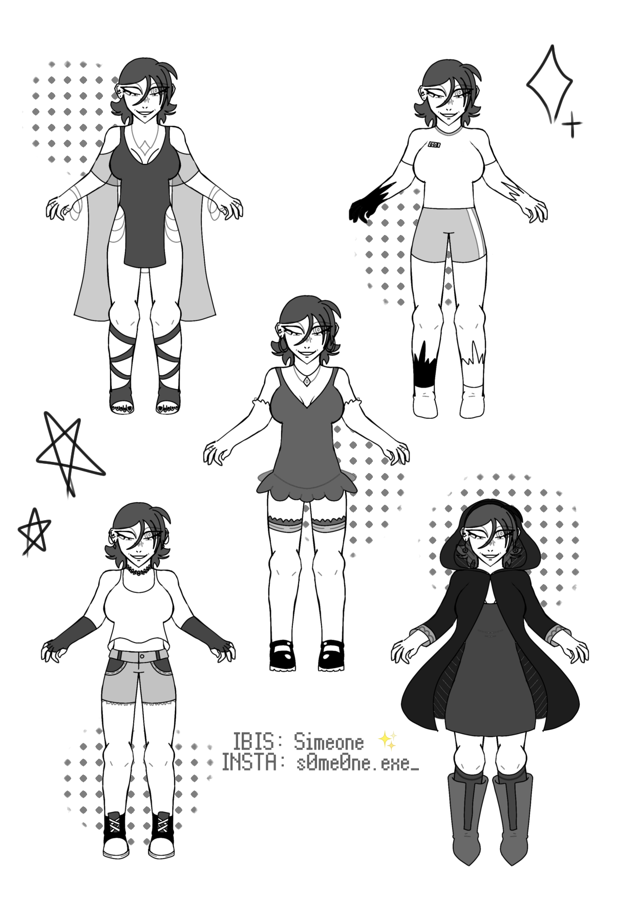 Akane in different outfits - ibisPaint