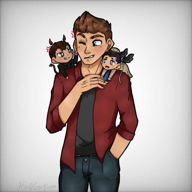 The demon and the angel on your shoulder - ibisPaint