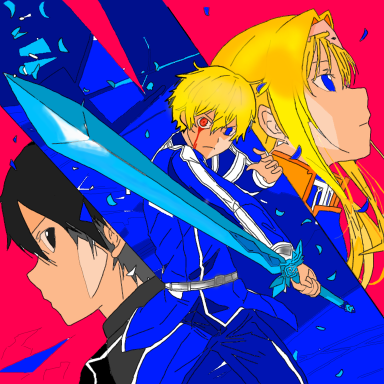 kirito ,eugeo e alicia sword art online - ibisPaint