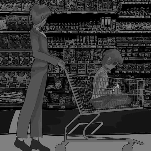 Grocery shopping with my son. - ibisPaint