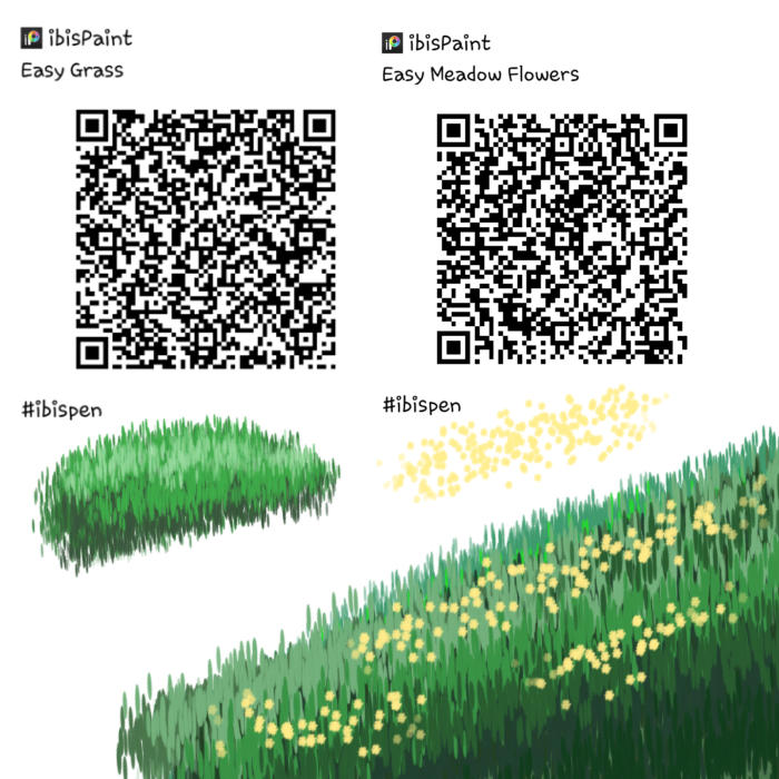 Easy Grass and Meadow Flowers Brushes - ibisPaint
