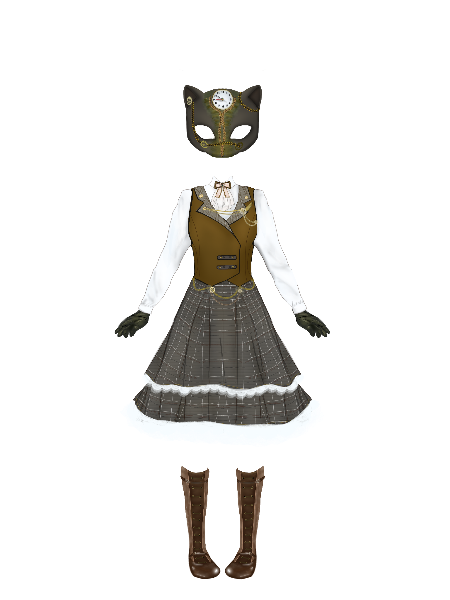 Steampunk outfit with mask - ibisPaint