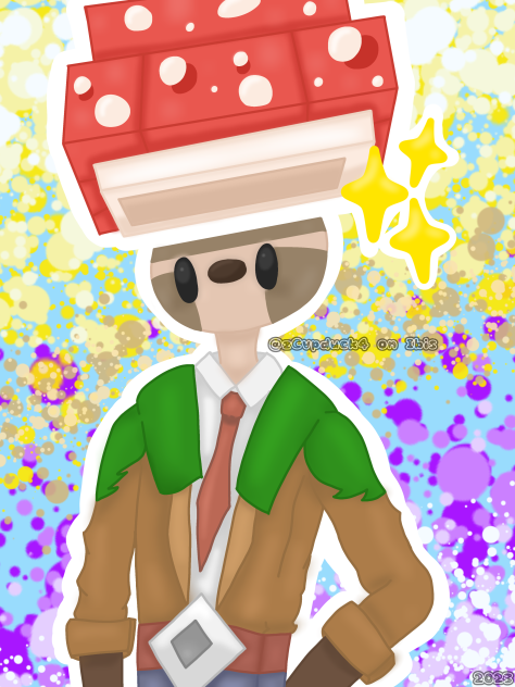 Detective Sloth with Mushroom Hat - ibisPaint