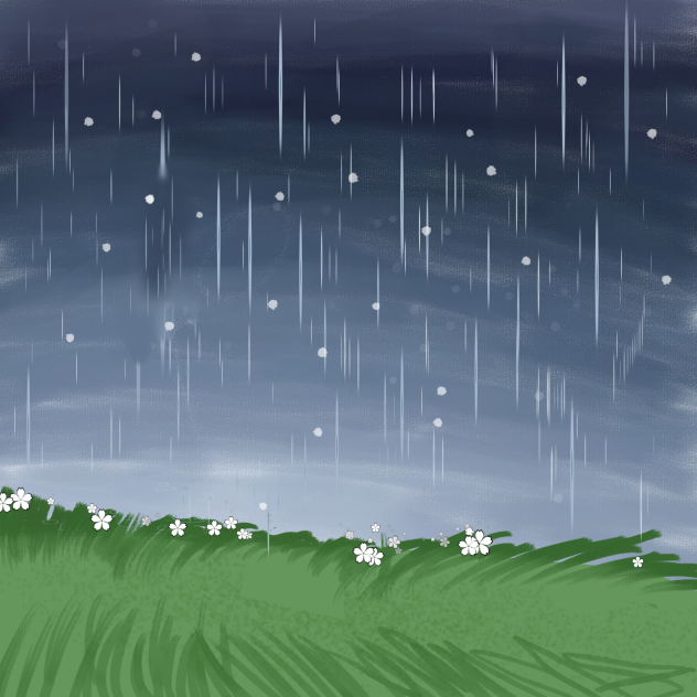 raining ( grass with flowers 🌼 - ibisPaint