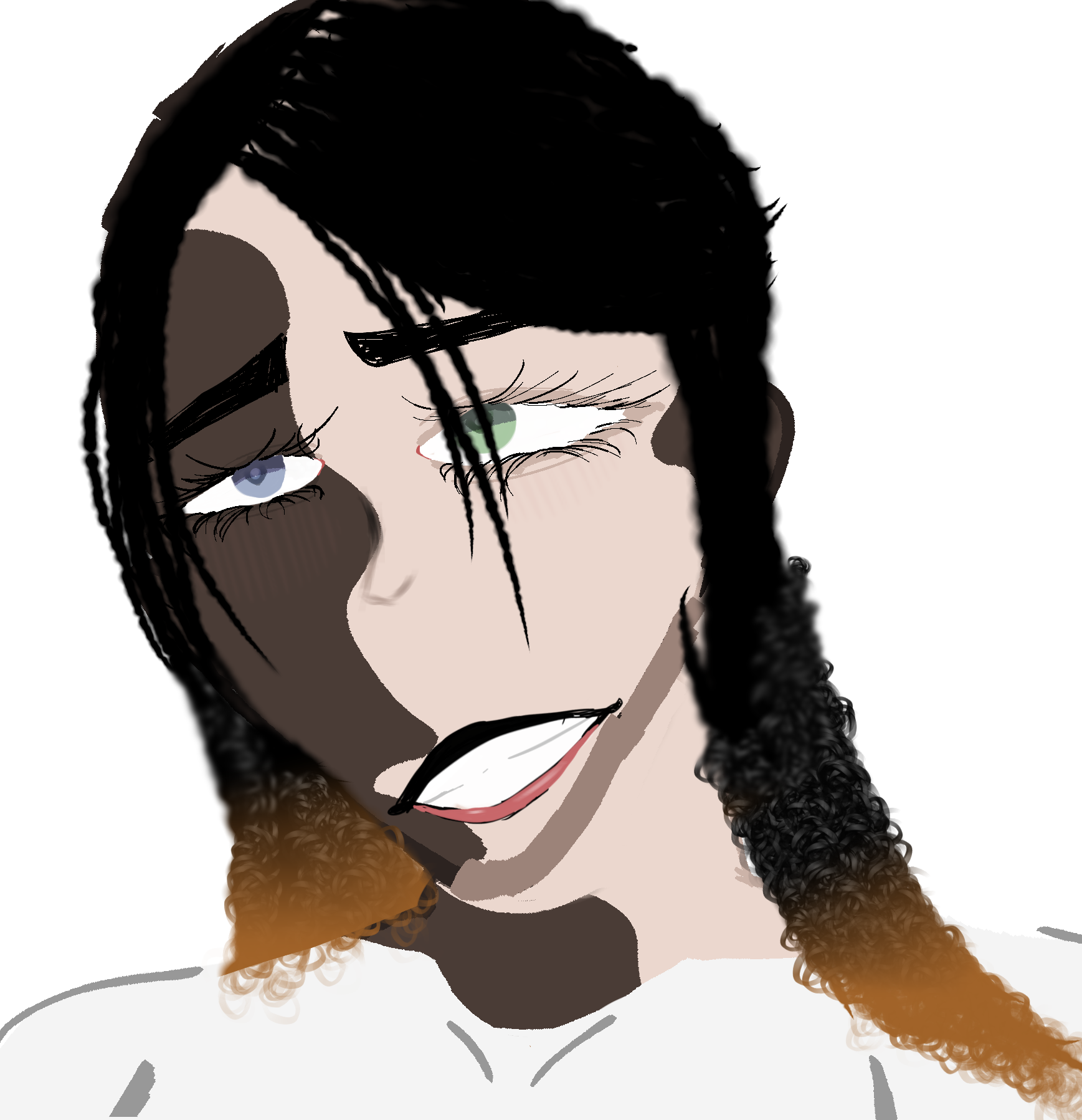 mixed skin and heterochromatic eyes - ibisPaint