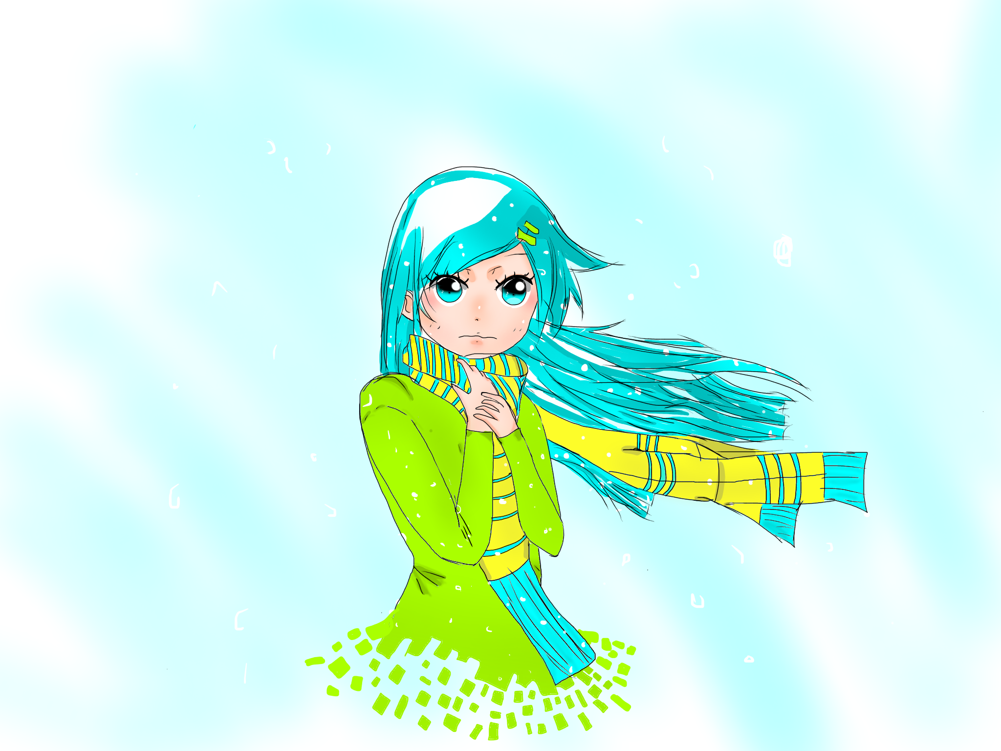 scarf girl - ibisPaint