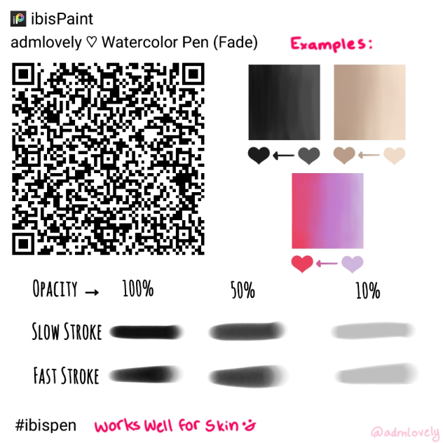 admlovely ♡ Watercolor Pen (Fade) - ibisPaint