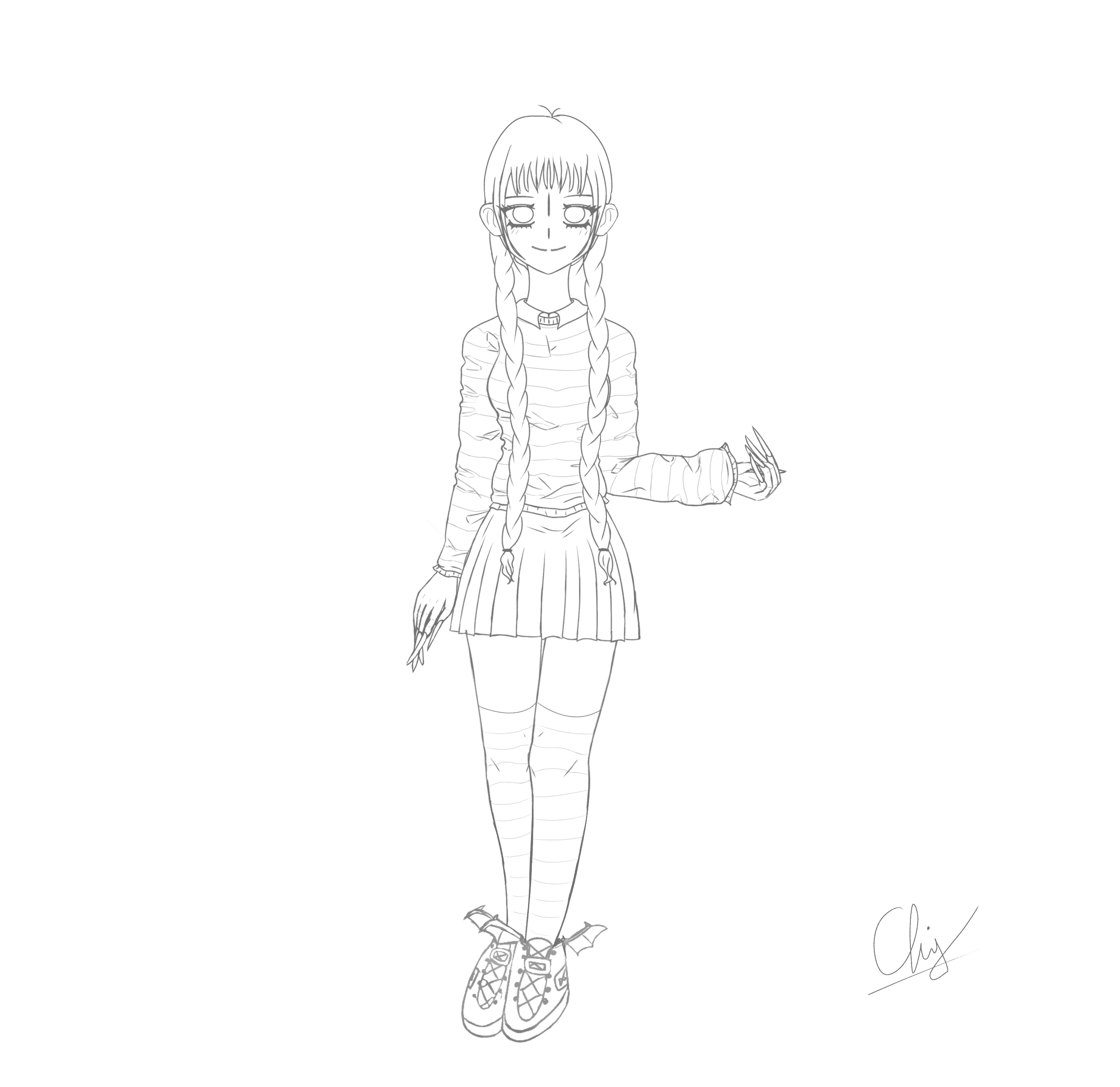 Wednesday X Enid Line Art - ibisPaint