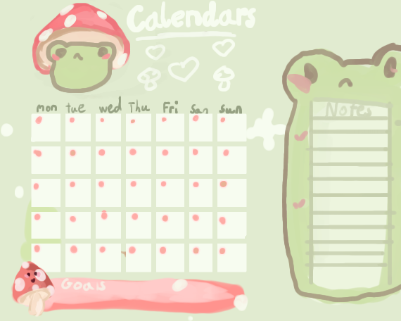 Calendar frog free to use - ibisPaint