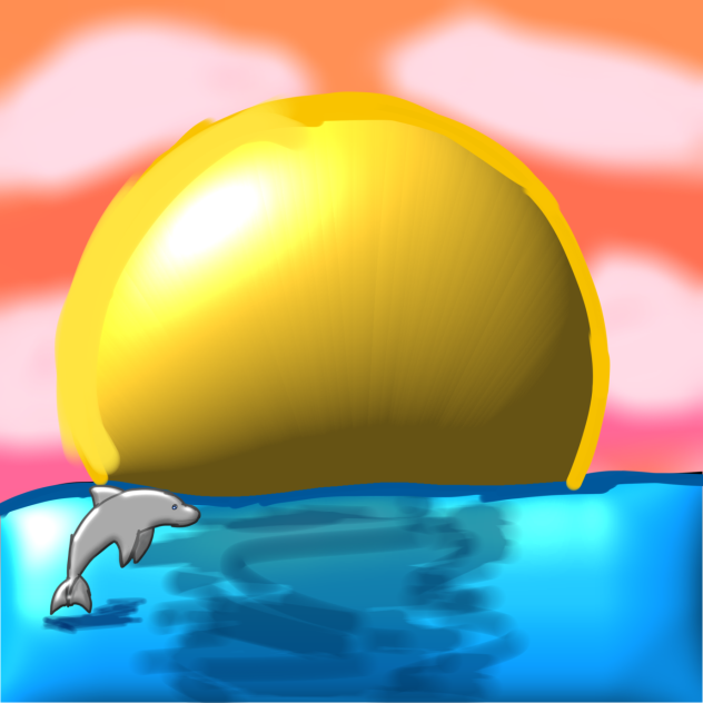 Sunset on the ocean - ibisPaint