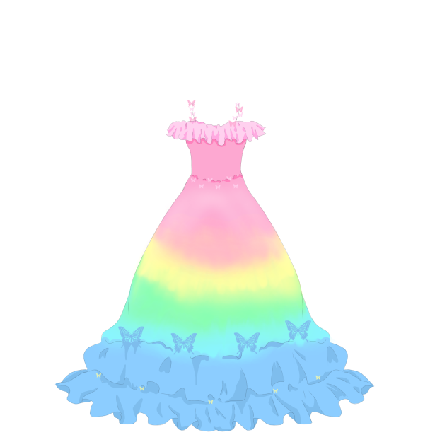 rainbow cute dress - ibisPaint