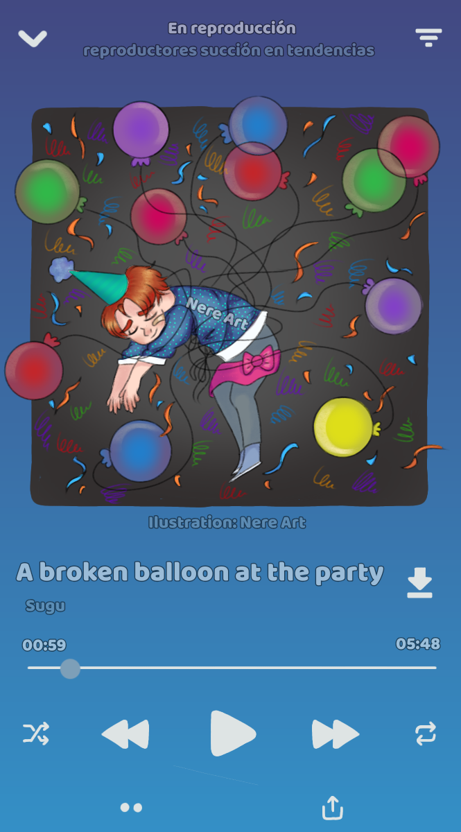 A broken balloon at the party - ibisPaint