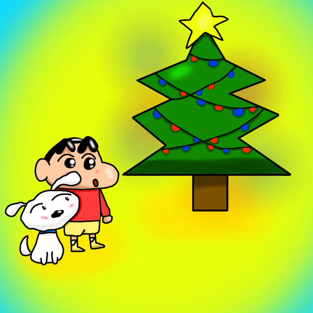 Shin-chan y Nevado navidad wallpaper - ibisPaint