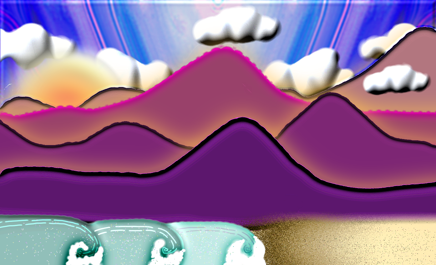 Landscape artisan beaches mountains - ibisPaint