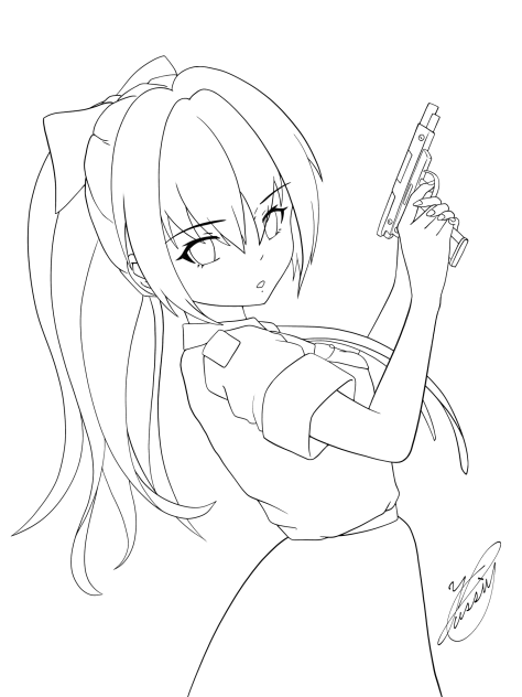 Girl Police Officers（線画） - ibisPaint