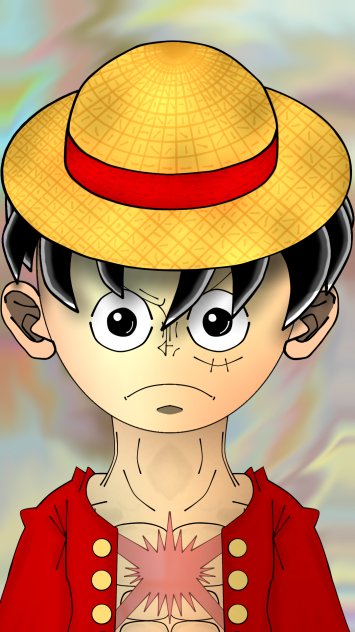 One Piece Straw Hat Luffy drawing - ibisPaint
