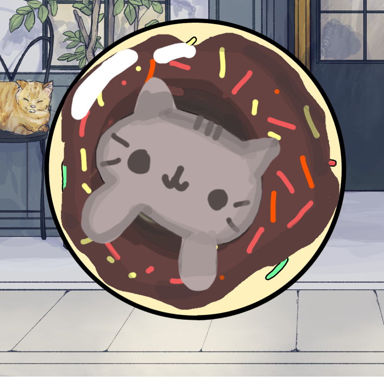 Cat in donut - ibisPaint