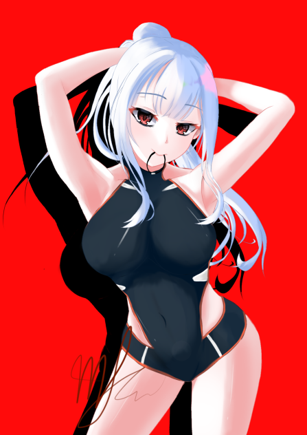 Tsurugi Kyoko baju renang - ibisPaint