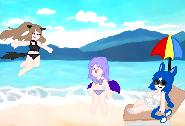 Beach time with the girls 💅 - ibisPaint