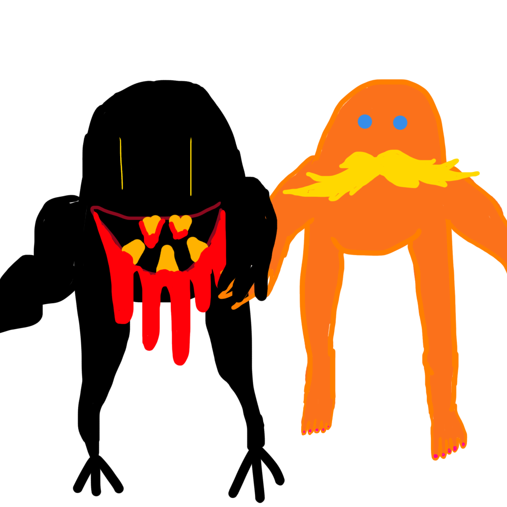 Demon and Lorax love holding hands - ibisPaint