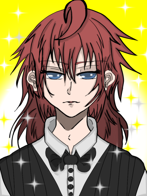 fluffy red haired pretty boy - ibisPaint