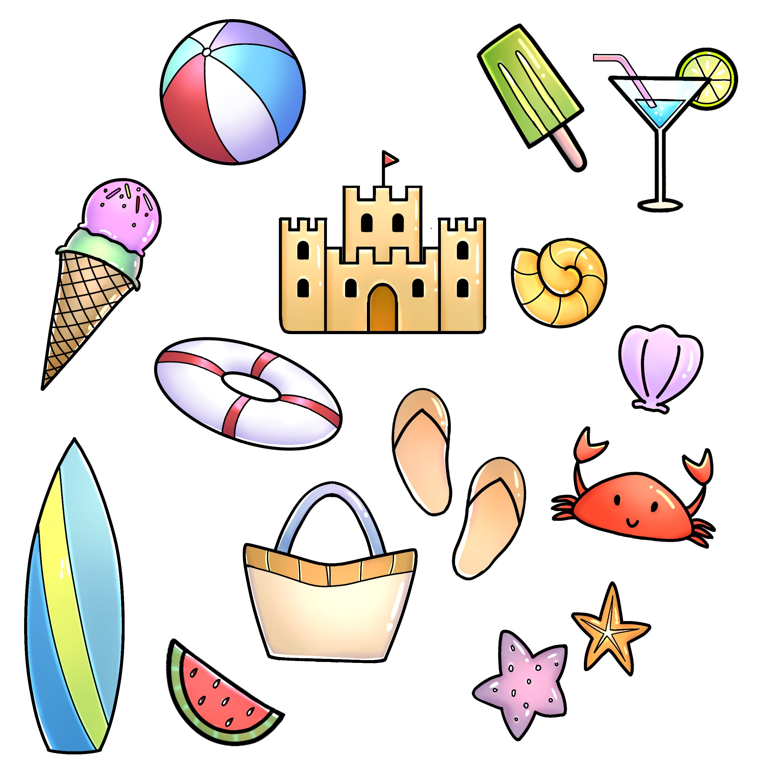 Beach stickers - ibisPaint