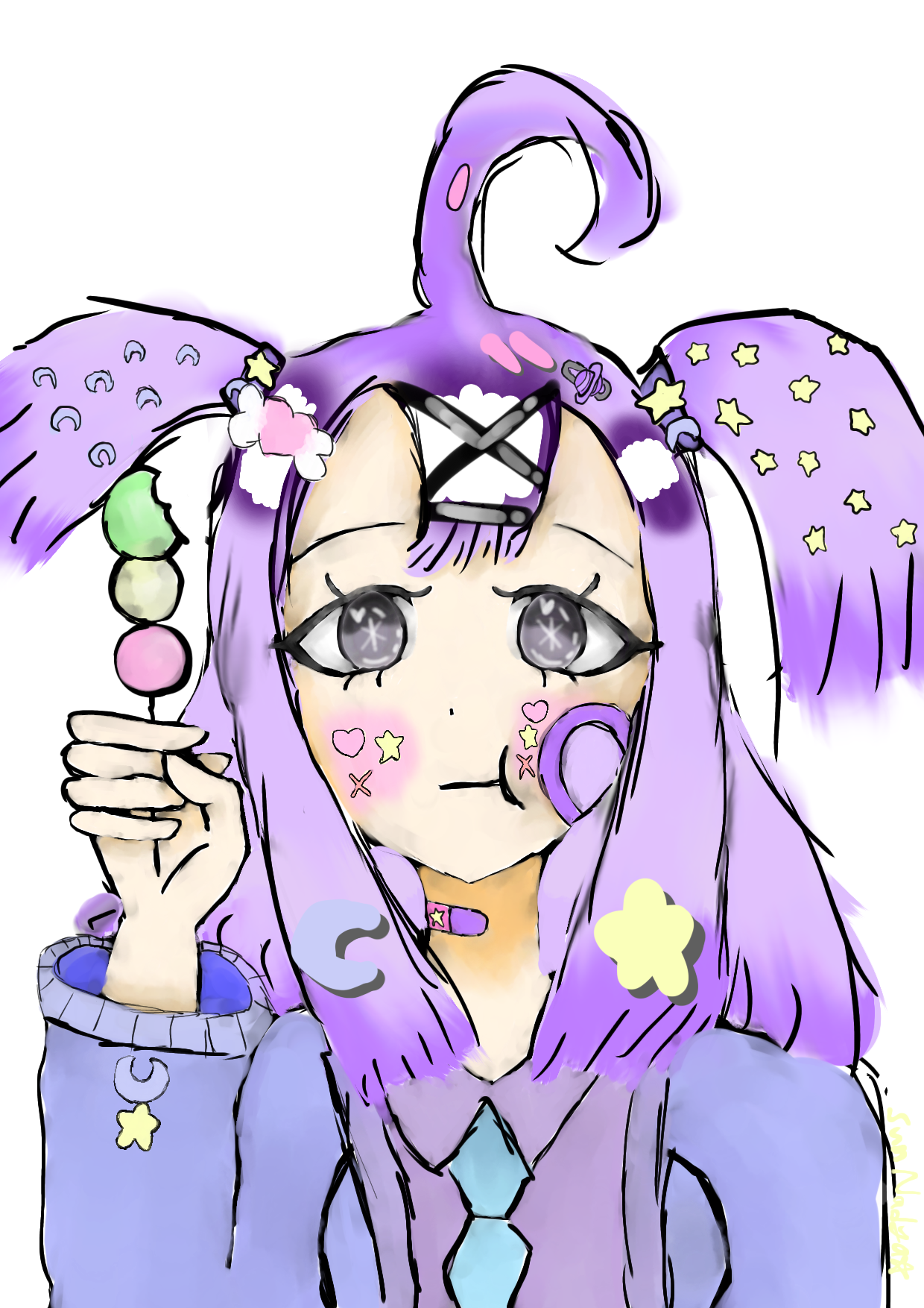 my OC eating dango - ibisPaint